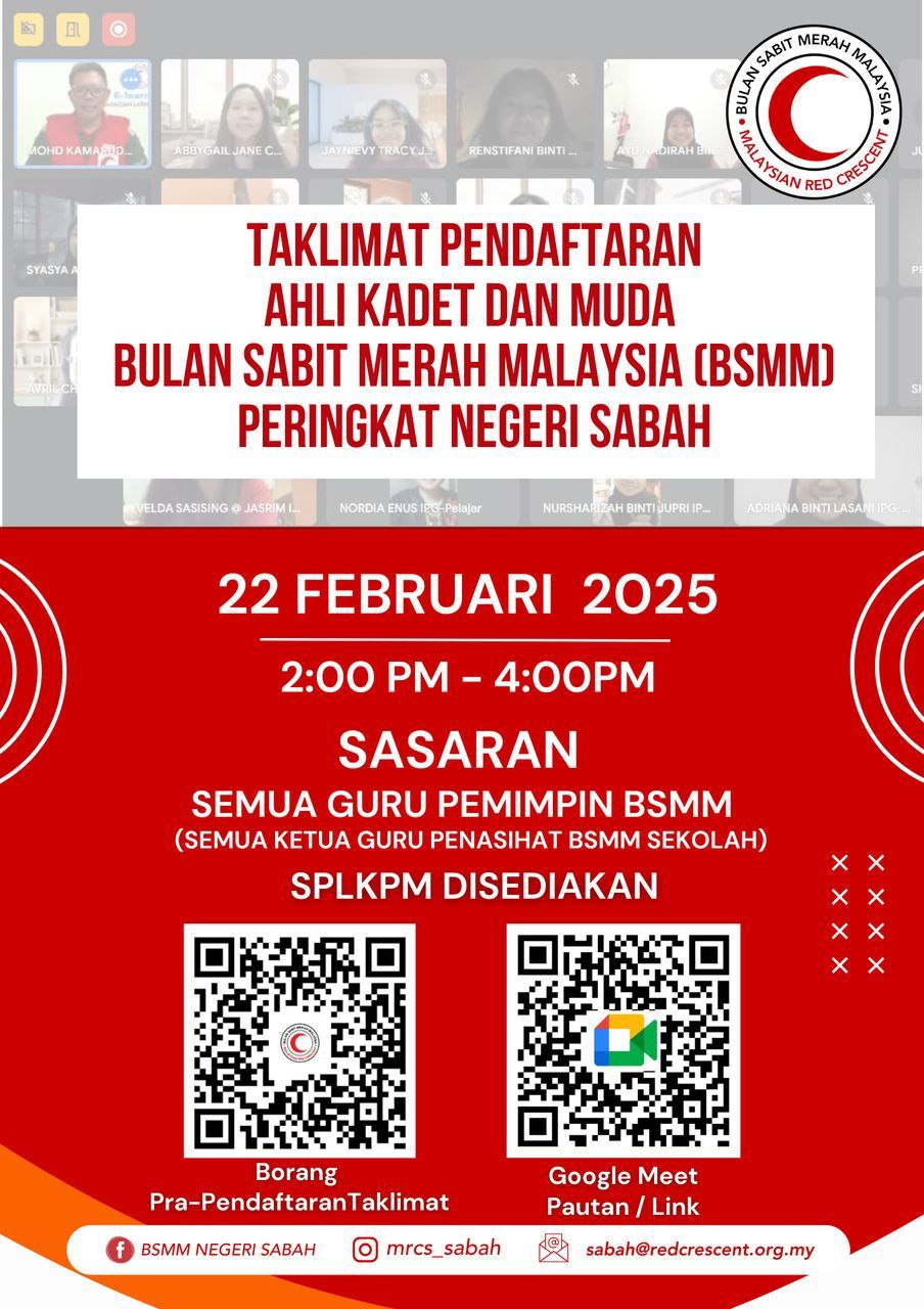 TAKLIMAT PENDAFTARAN AHLI KADET DAN MUDA BULAN SABIT MERAH MALAYSIA ...